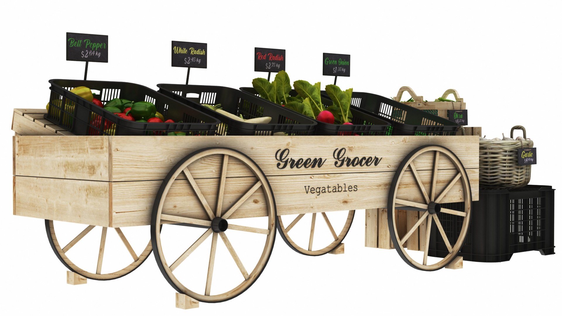 Green grocer food stand 3D - TurboSquid 1559433