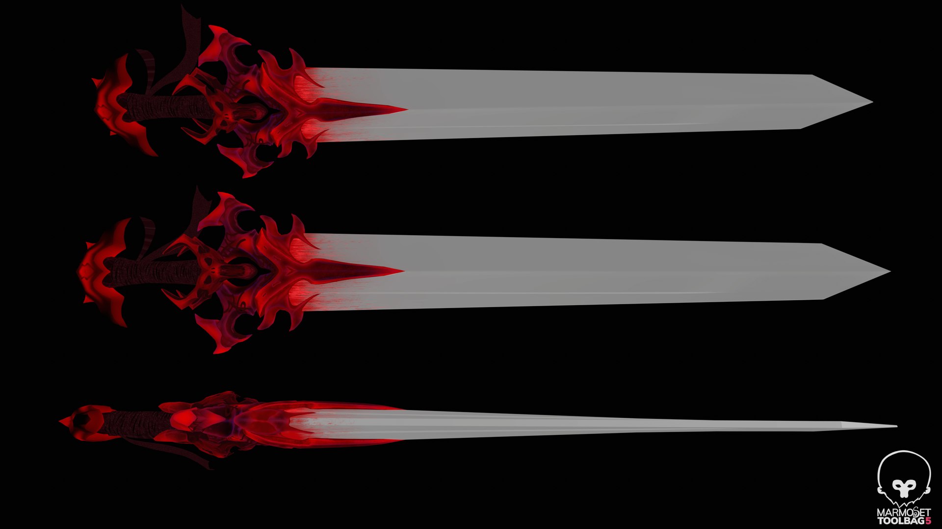 3D Demonic Crimson Blade - TurboSquid 2415589