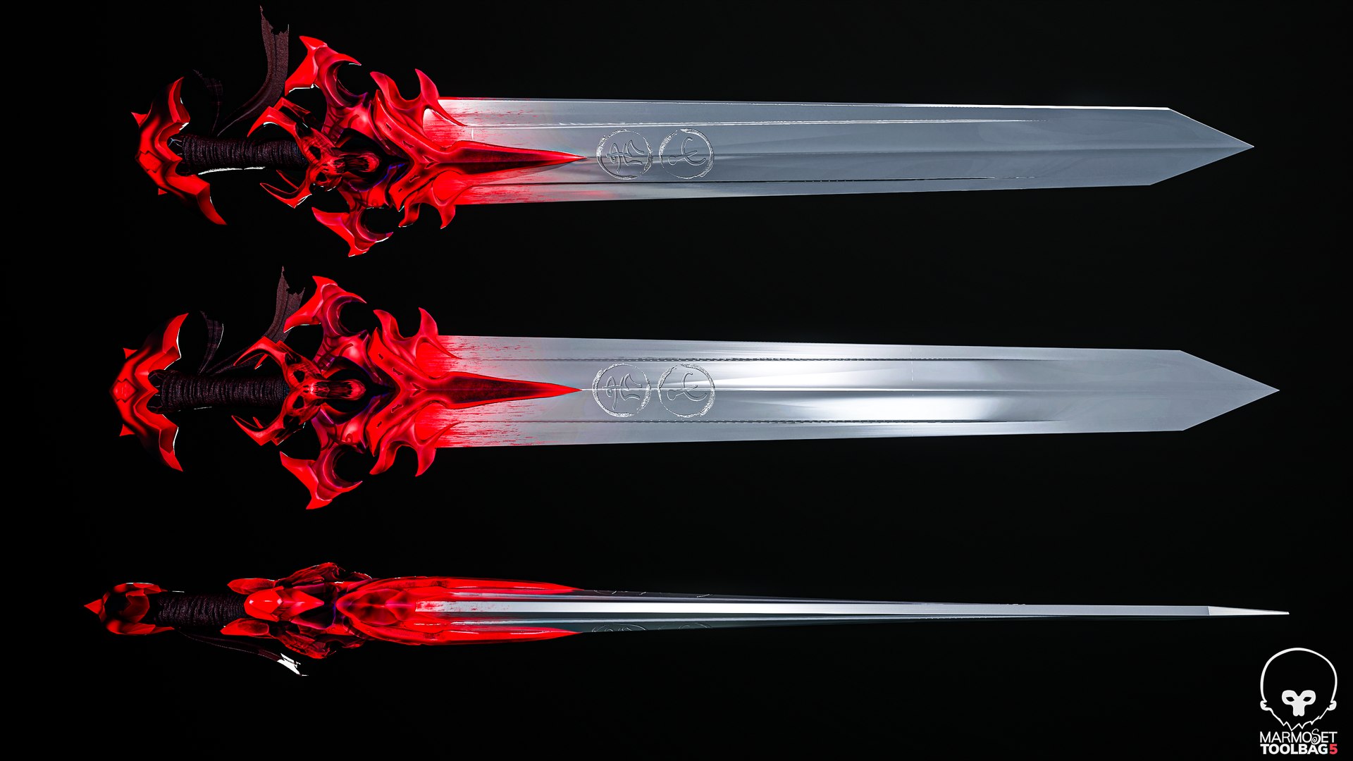 3D Demonic Crimson Blade - TurboSquid 2415589