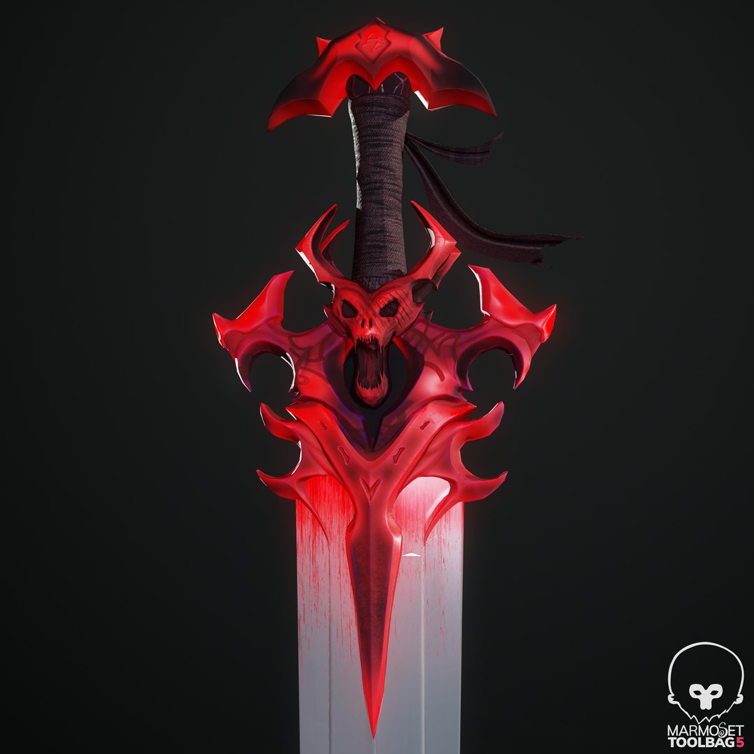 3D Demonic Crimson Blade - TurboSquid 2415589