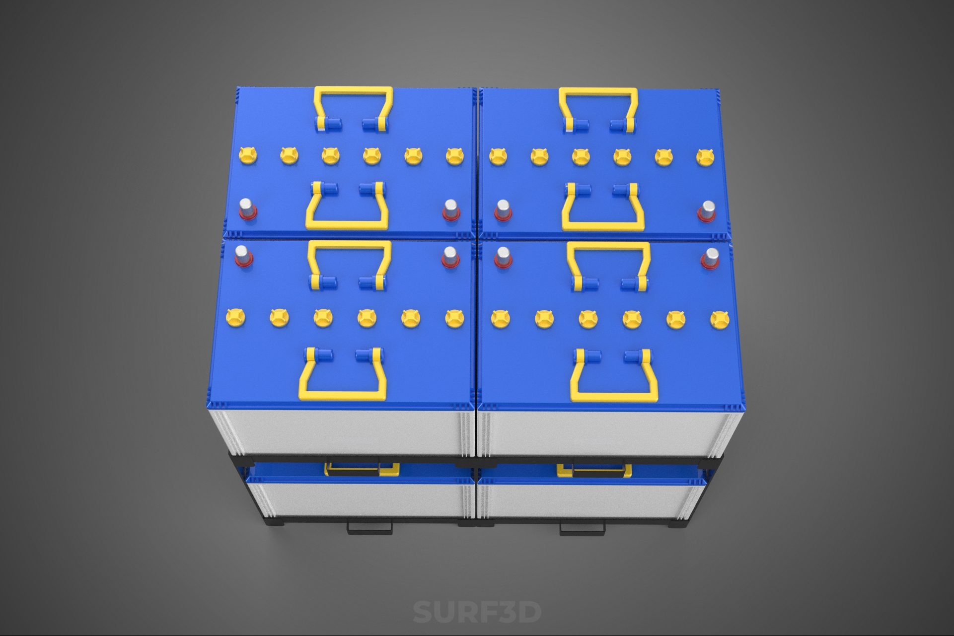 Modello 3D STAFFA DI MONTAGGIO PER VASSOIO STACK BATTERIE IN PARALLELO SERIE ARRAY - TurboSquid ...