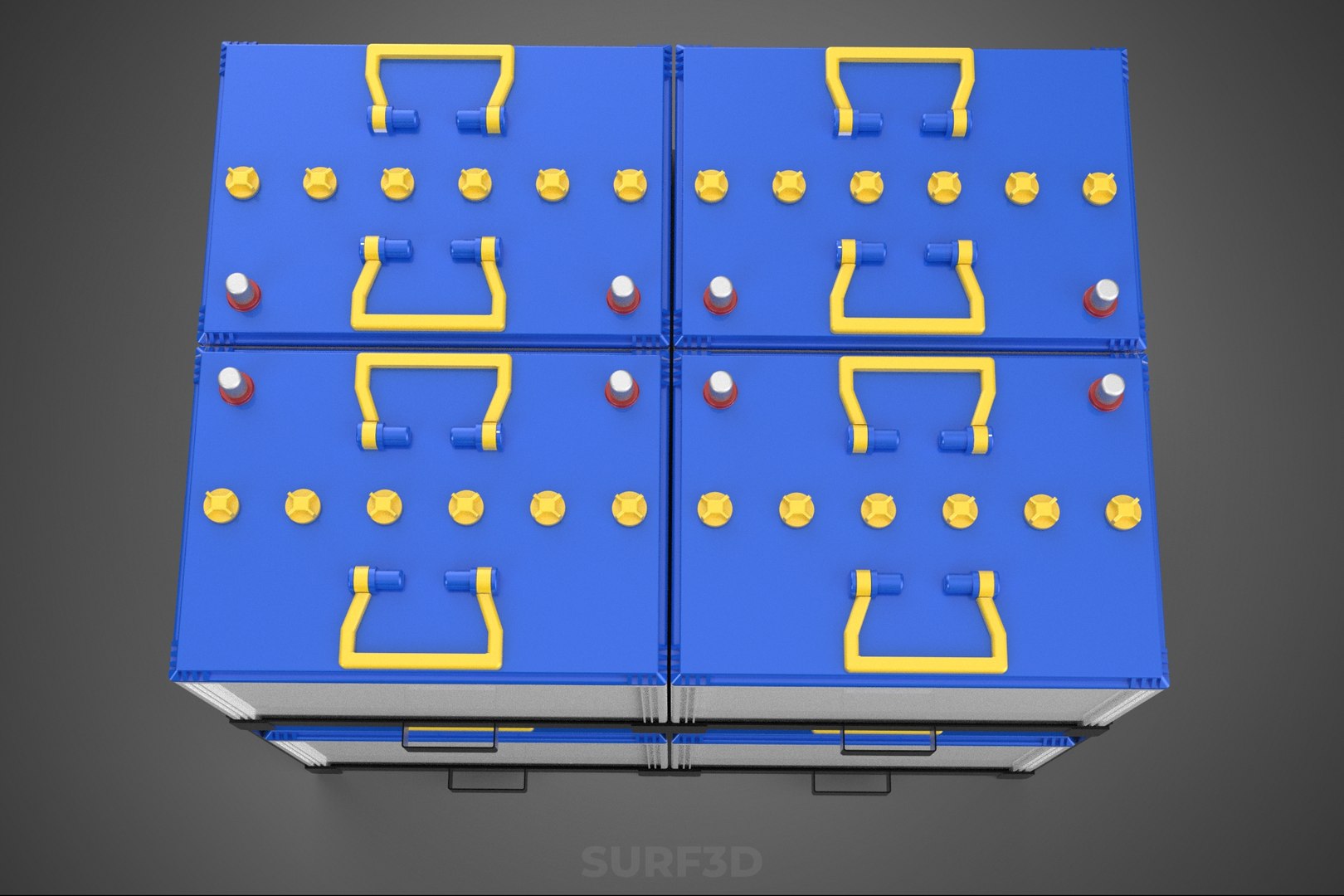 ARRAY SERIES PARALLEL ACCU BATTERY STACK TRAY RACK BRACKET MOUNT 3D ...