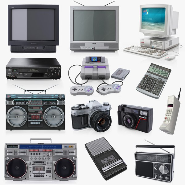 modelo 3d Colección Electrónica Retro v5 Old Vintage - TurboSquid 2169899