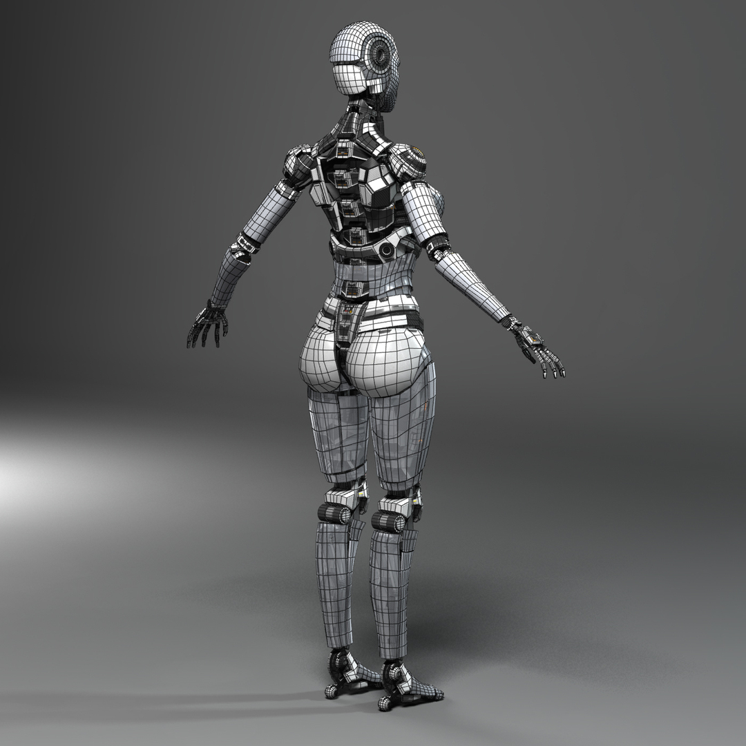 3d model female robot