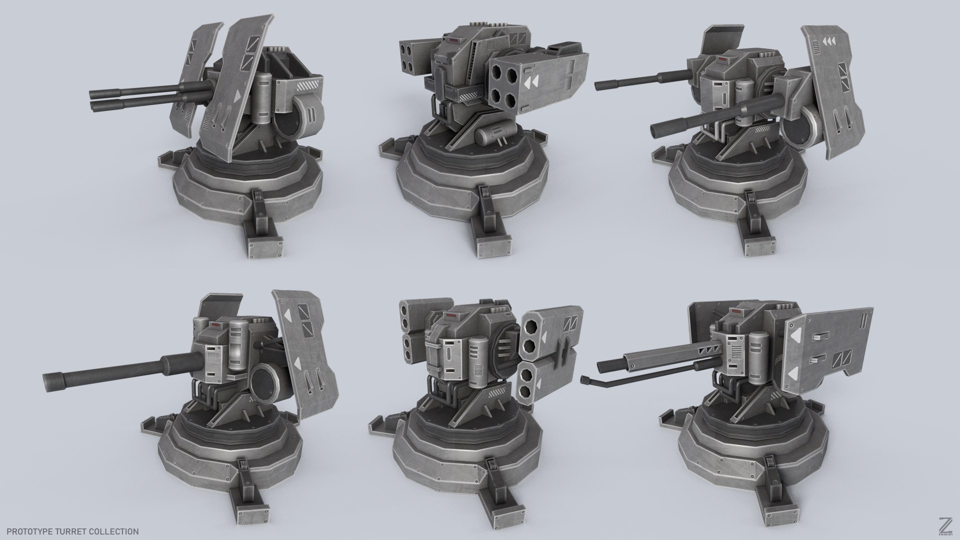 3D Prototype Turret Collection - TurboSquid 2392560