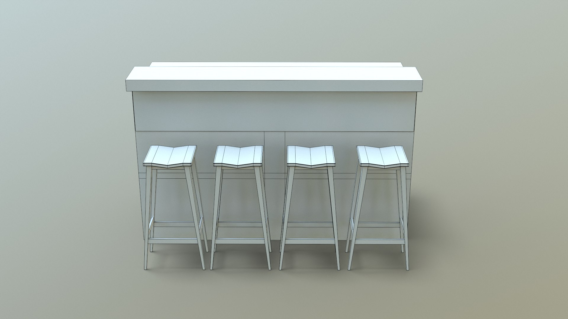 Kitchen Counter With Stool 3D - TurboSquid 2026328