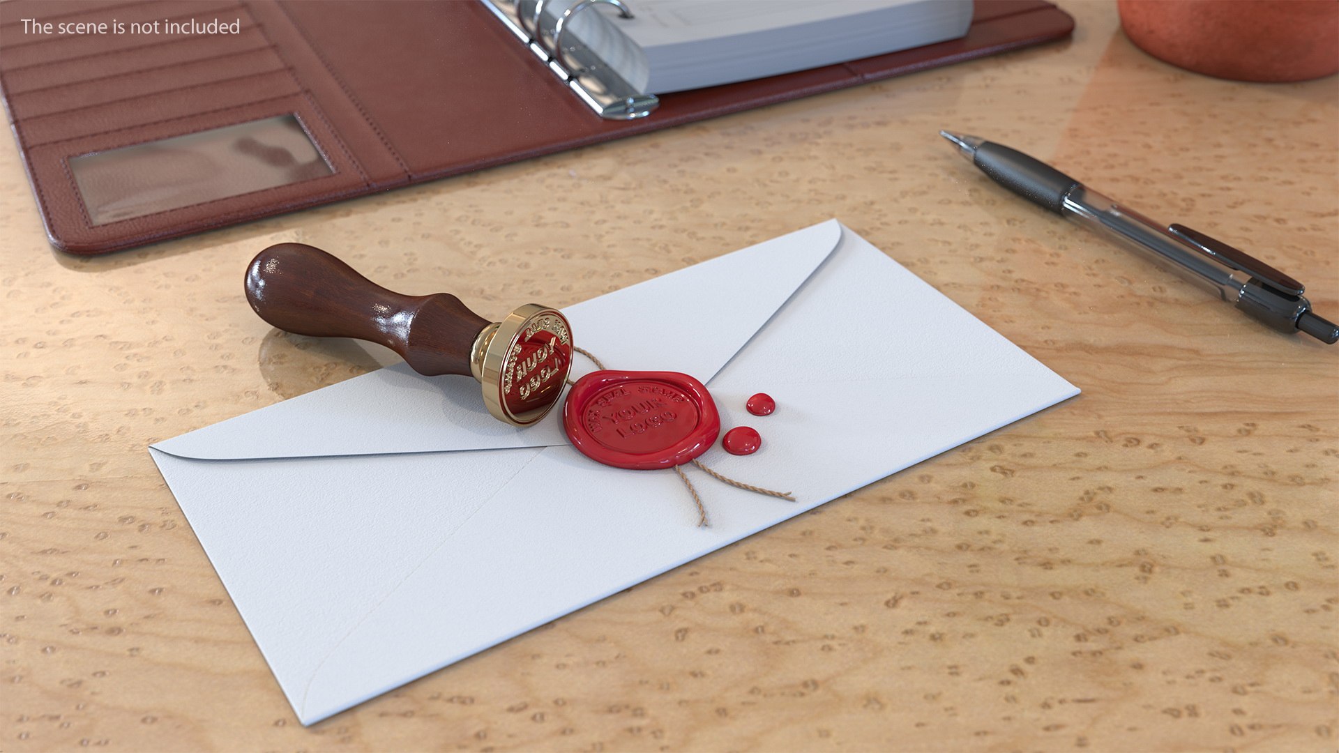 3D Paper Envelope Red Wax - TurboSquid 1605311