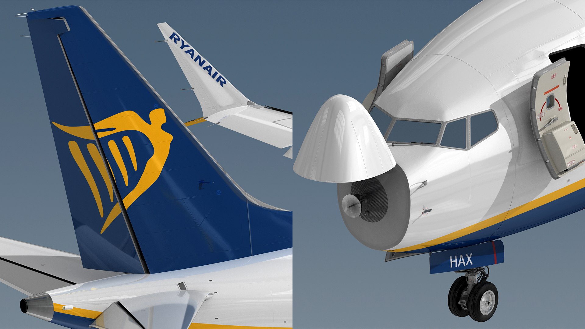 Boeing 737-8 MAX Ryanair model - TurboSquid 1993895