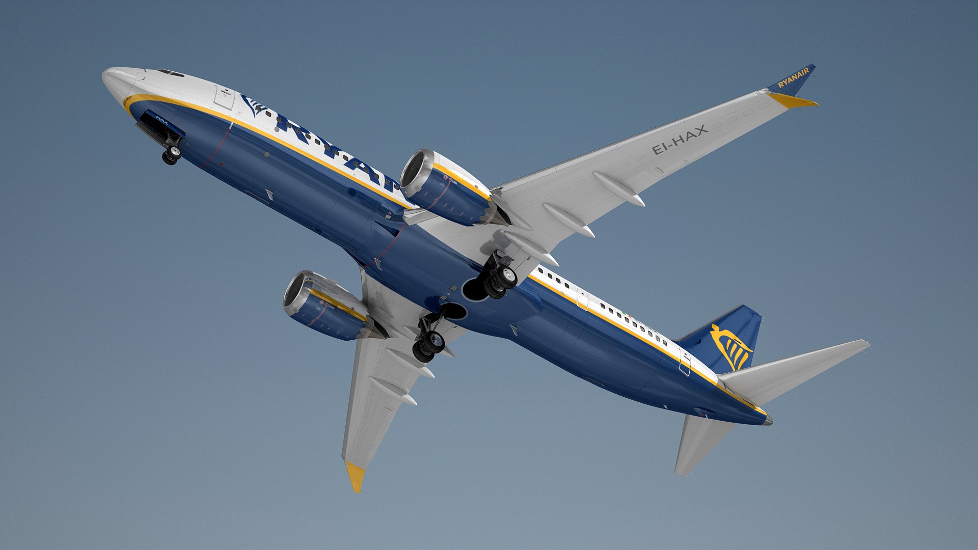 Boeing 737-8 MAX Ryanair model - TurboSquid 1993895