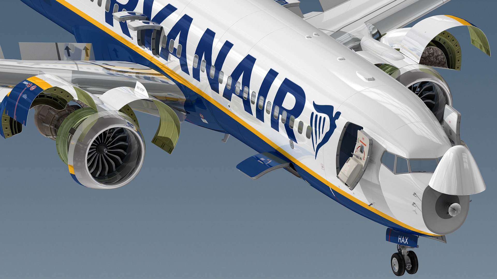 Boeing 737-8 MAX Ryanair model - TurboSquid 1993895
