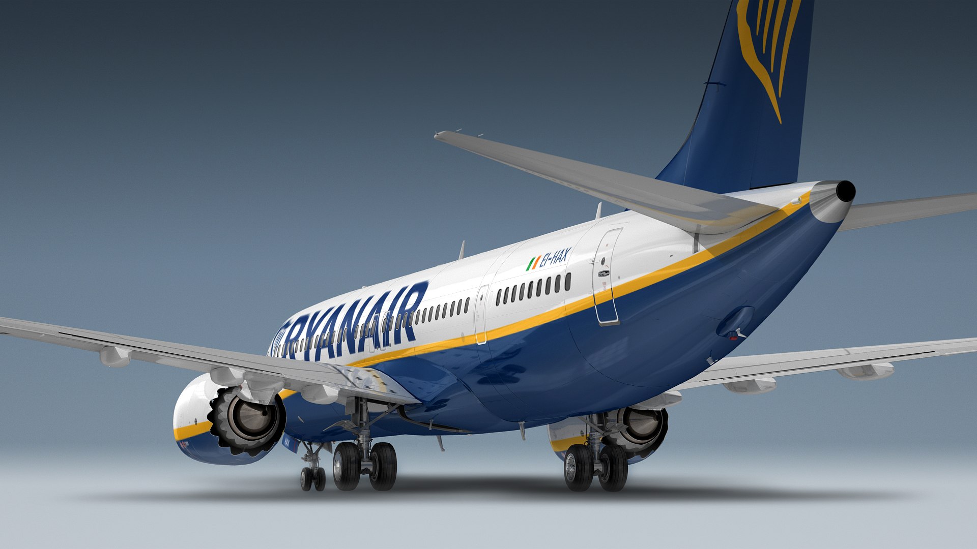 Boeing 737-8 MAX Ryanair model - TurboSquid 1993895