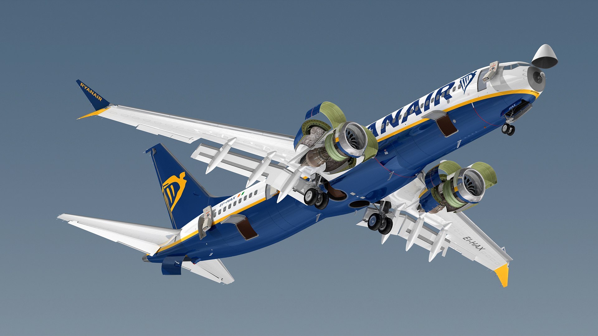 Boeing 737-8 MAX Ryanair model - TurboSquid 1993895