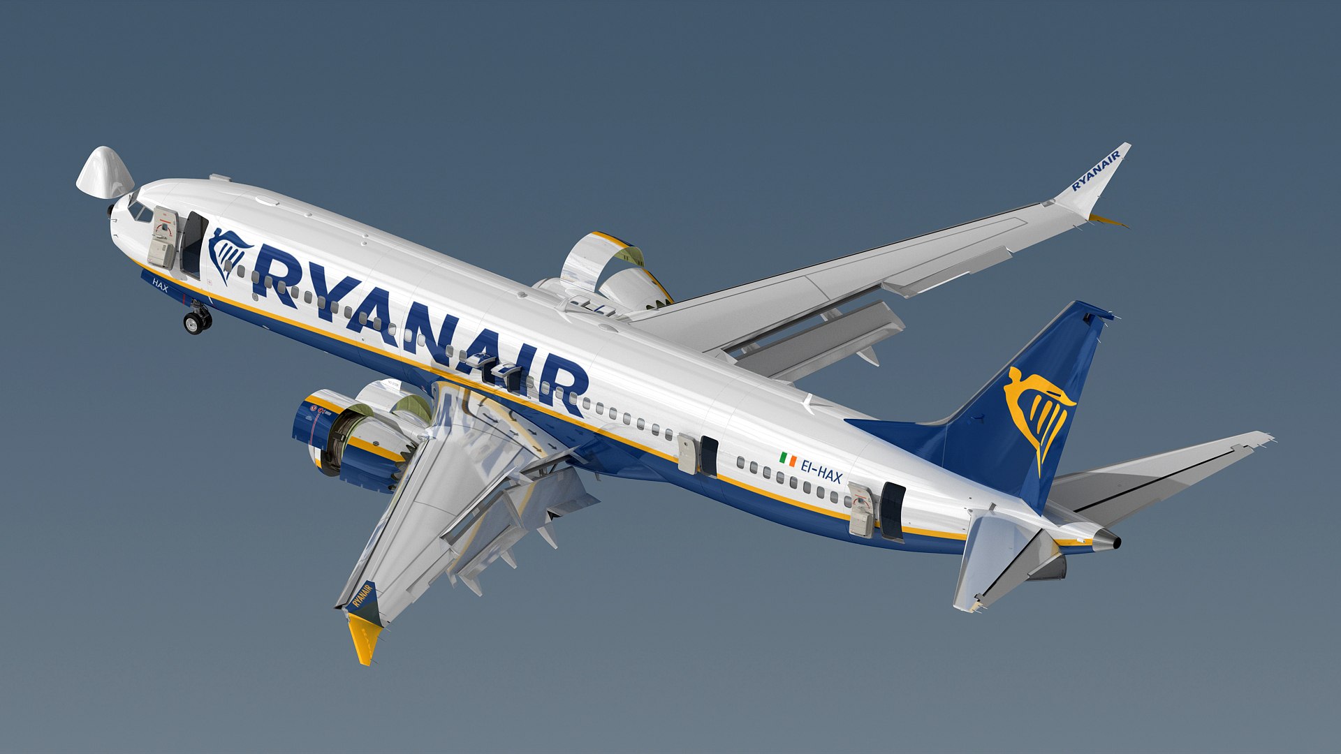 Boeing 737-8 MAX Ryanair model - TurboSquid 1993895