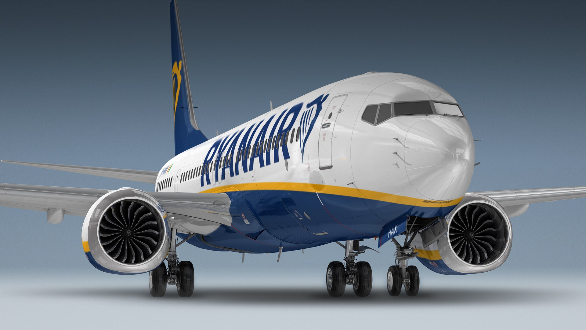 Boeing 737-8 MAX Ryanair model - TurboSquid 1993895