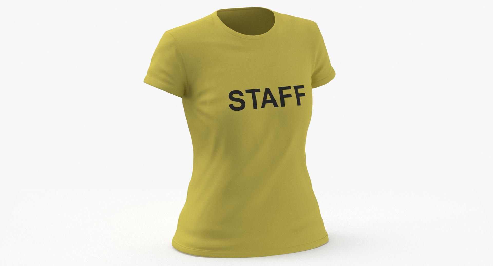 Female Crew Neck Worn Yellow Staff 03(1) model - TurboSquid 1731921