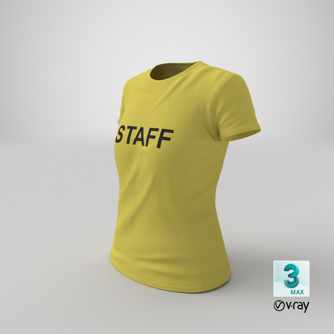 Female Crew Neck Worn Yellow Staff 03(1) Model - TurboSquid 1731921