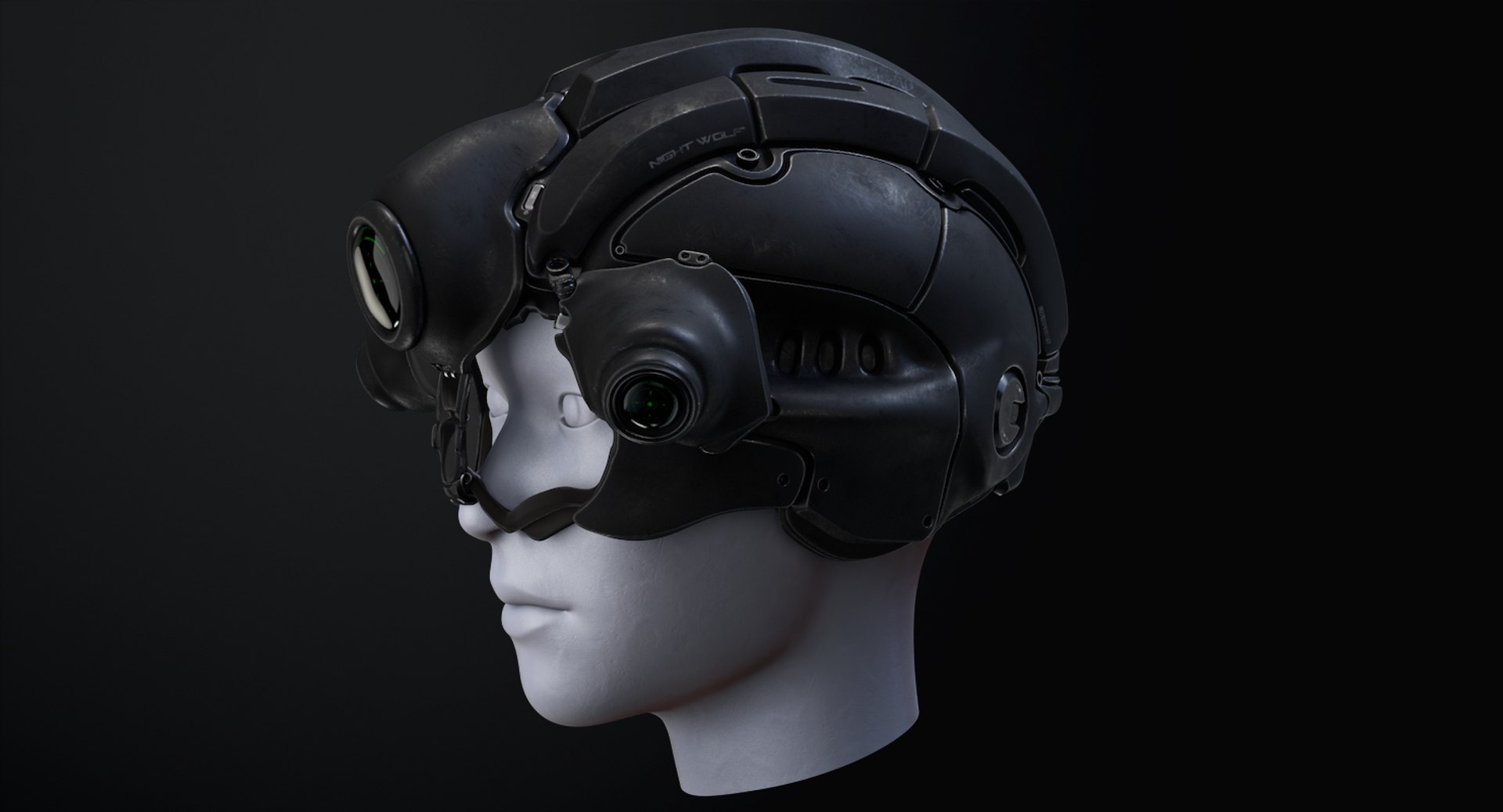 3d Model Sci-fi Helmet Rig 2