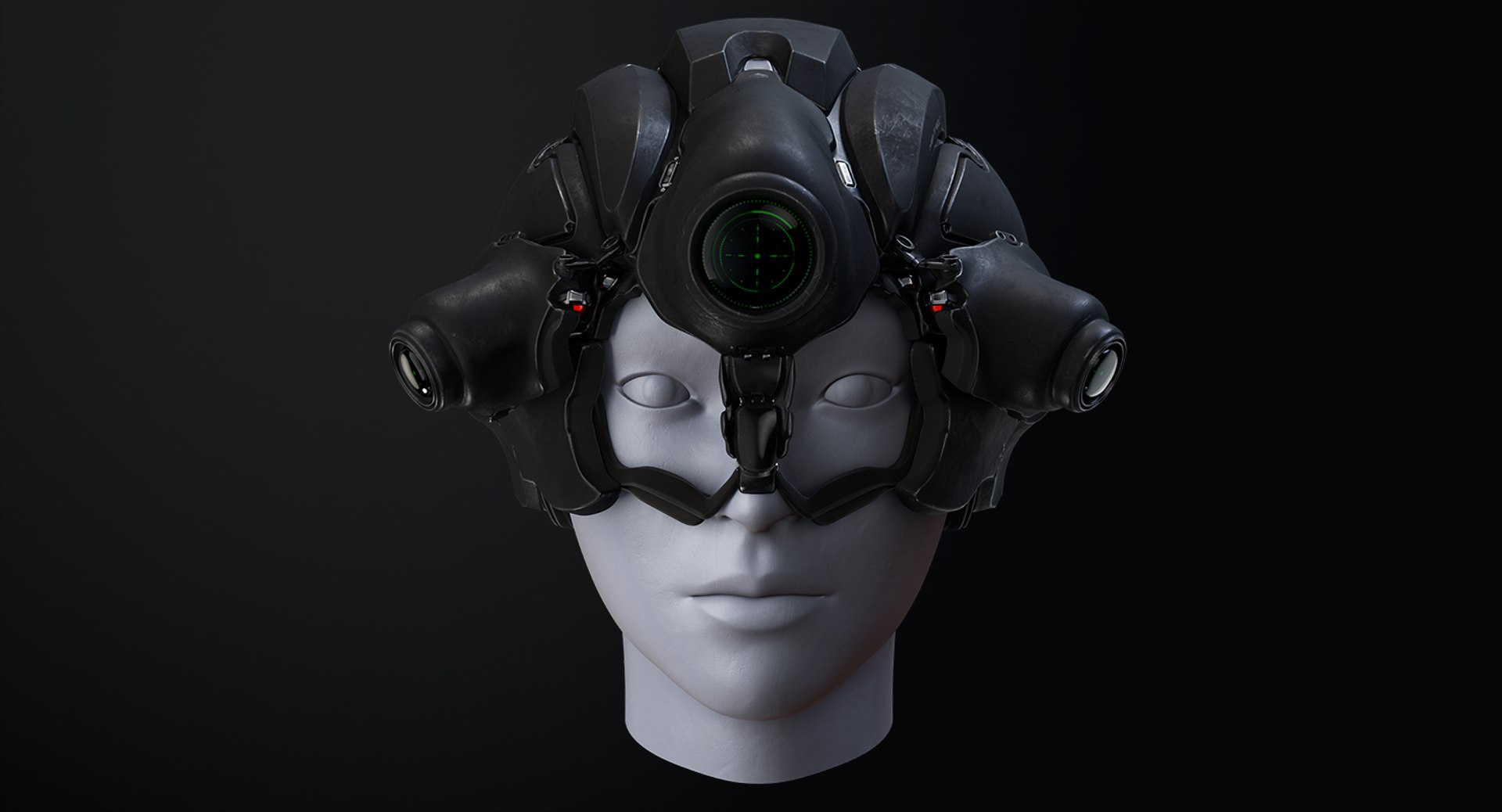 3d model sci-fi helmet rig 2