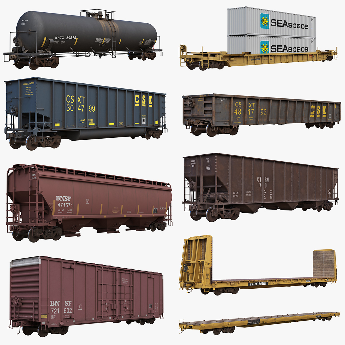3D big railcars car rail model - TurboSquid 1457703