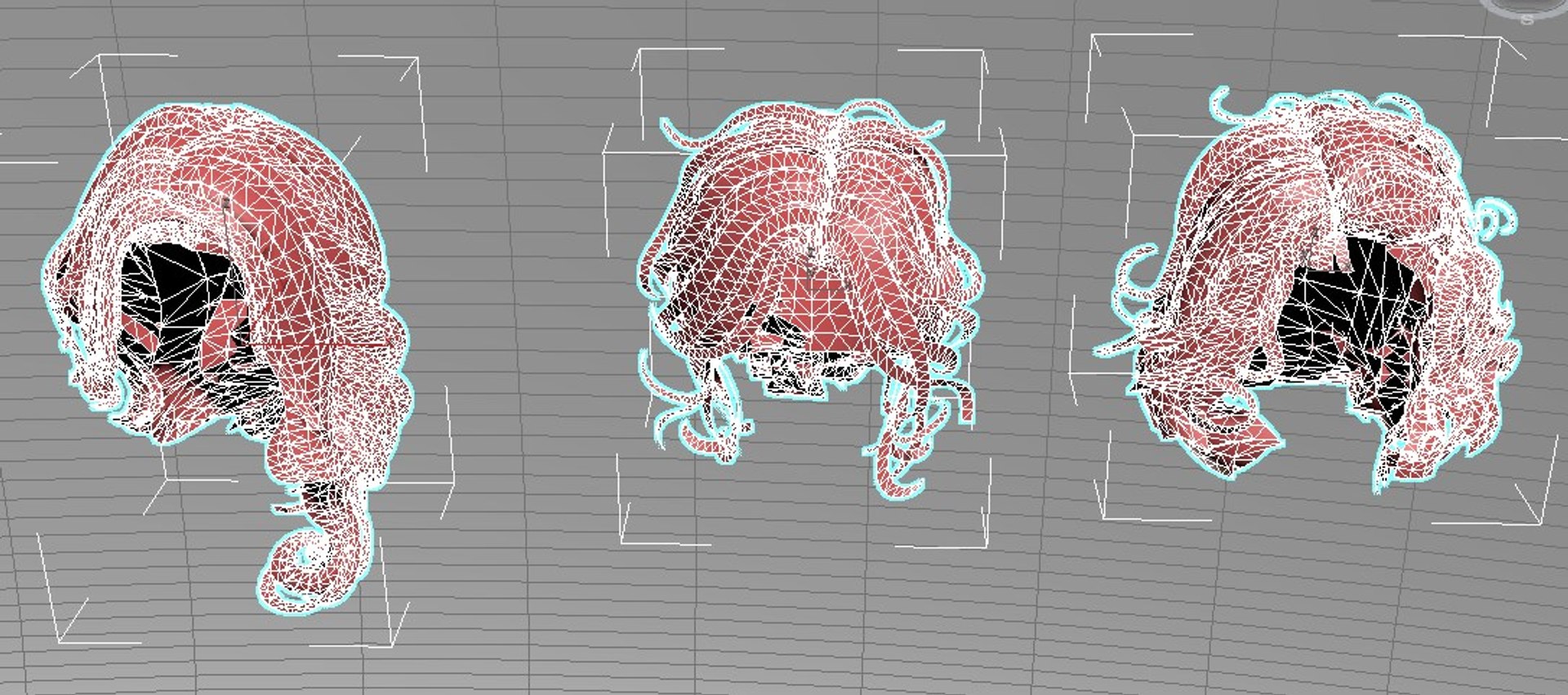 3D Model Set Hairstyle 5 Types - TurboSquid 1453850