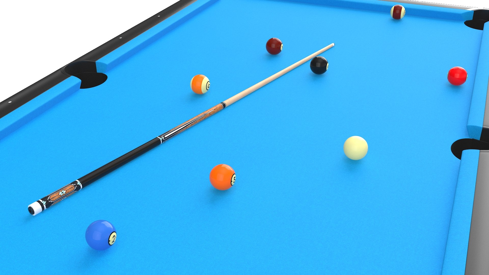 3D Commercial Public Pool Table Brunswick Blue - TurboSquid 2219466