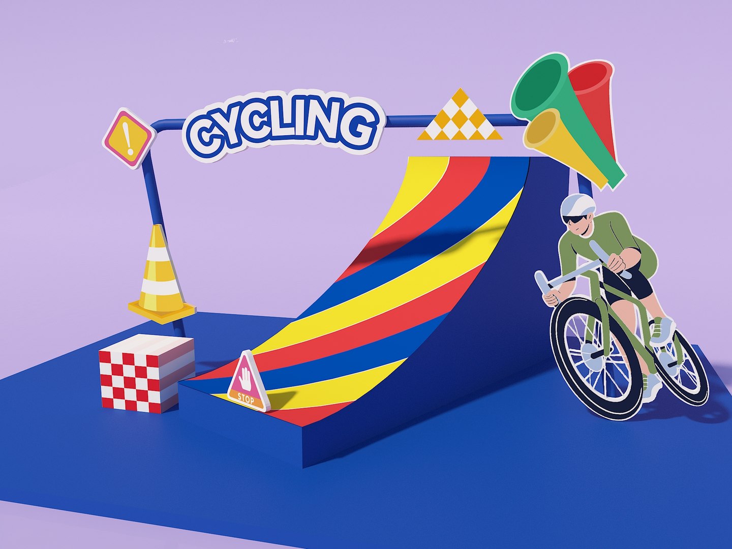 3D Bicycle Race Beauty Race Track Beauty Race Track Sketches Event ...