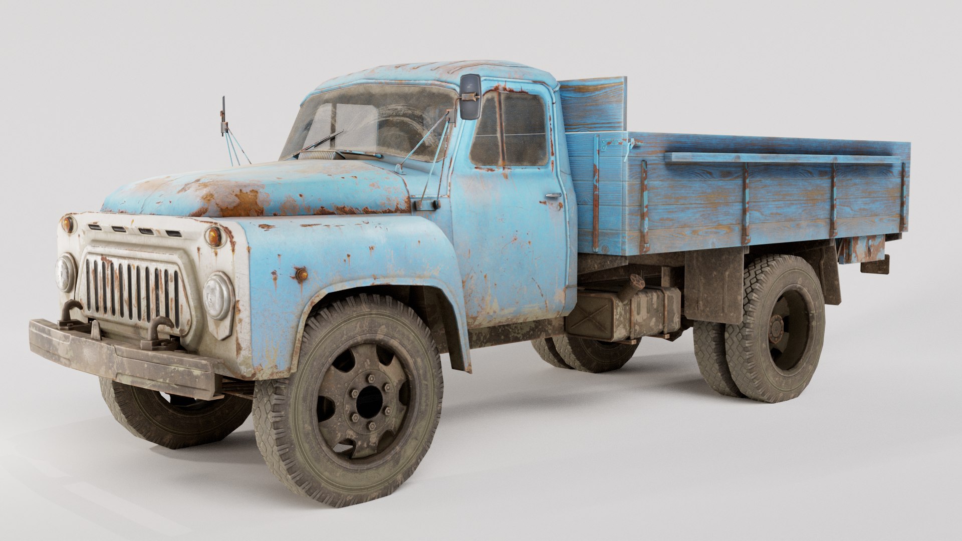3D Post Apocalypse Trailer Truck Gaz 52 Iv7 Model - TurboSquid 1963025