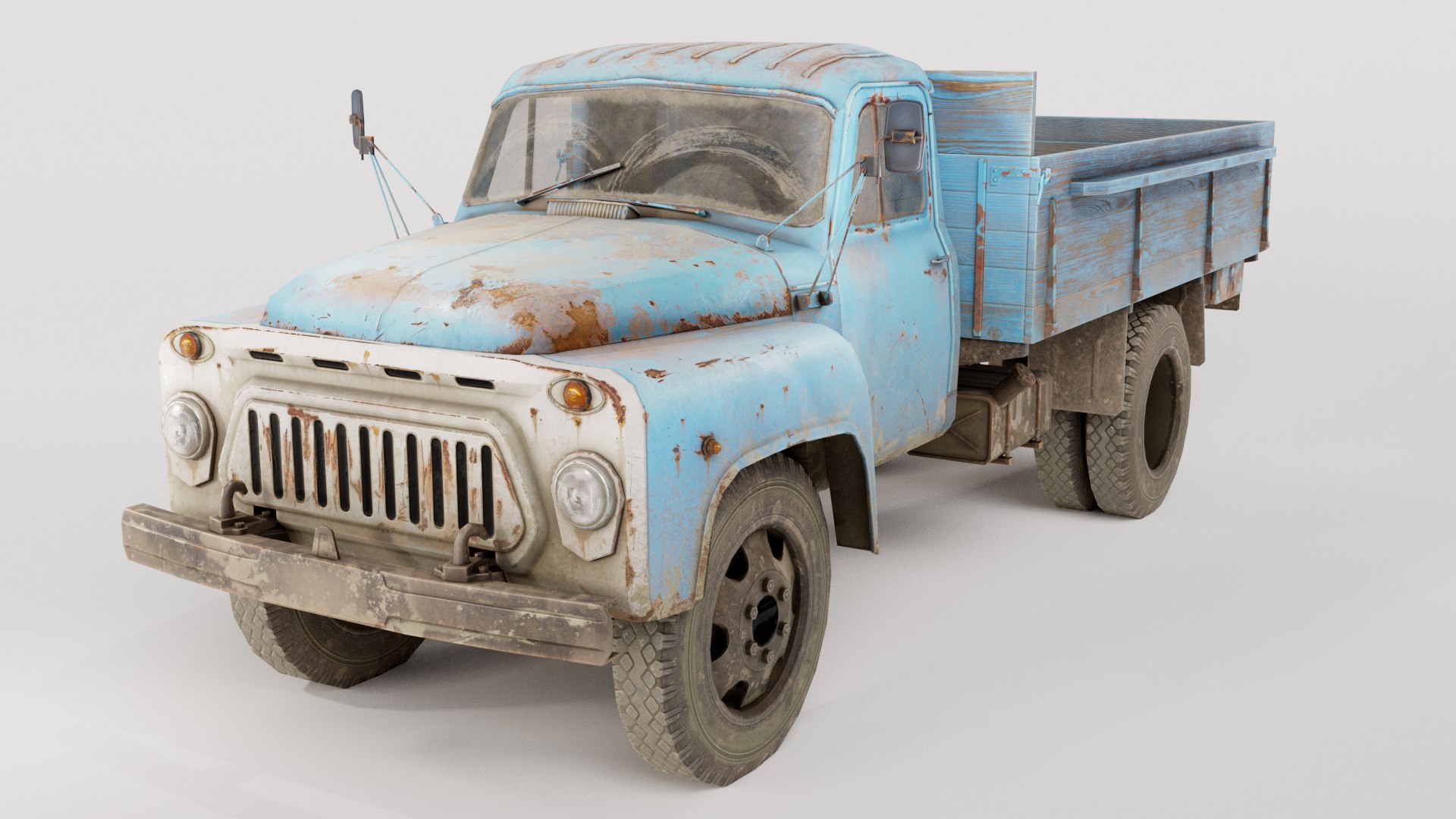 3D Post Apocalypse Trailer Truck Gaz 52 Iv7 Model - TurboSquid 1963025