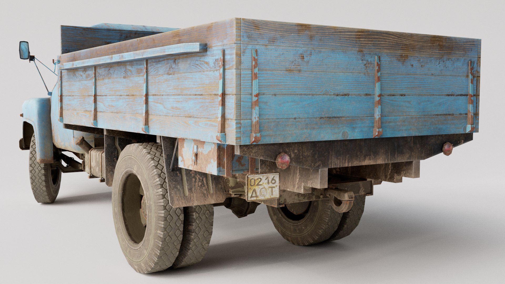 3D Post apocalypse trailer truck gaz 52 iv7 model - TurboSquid 1963025