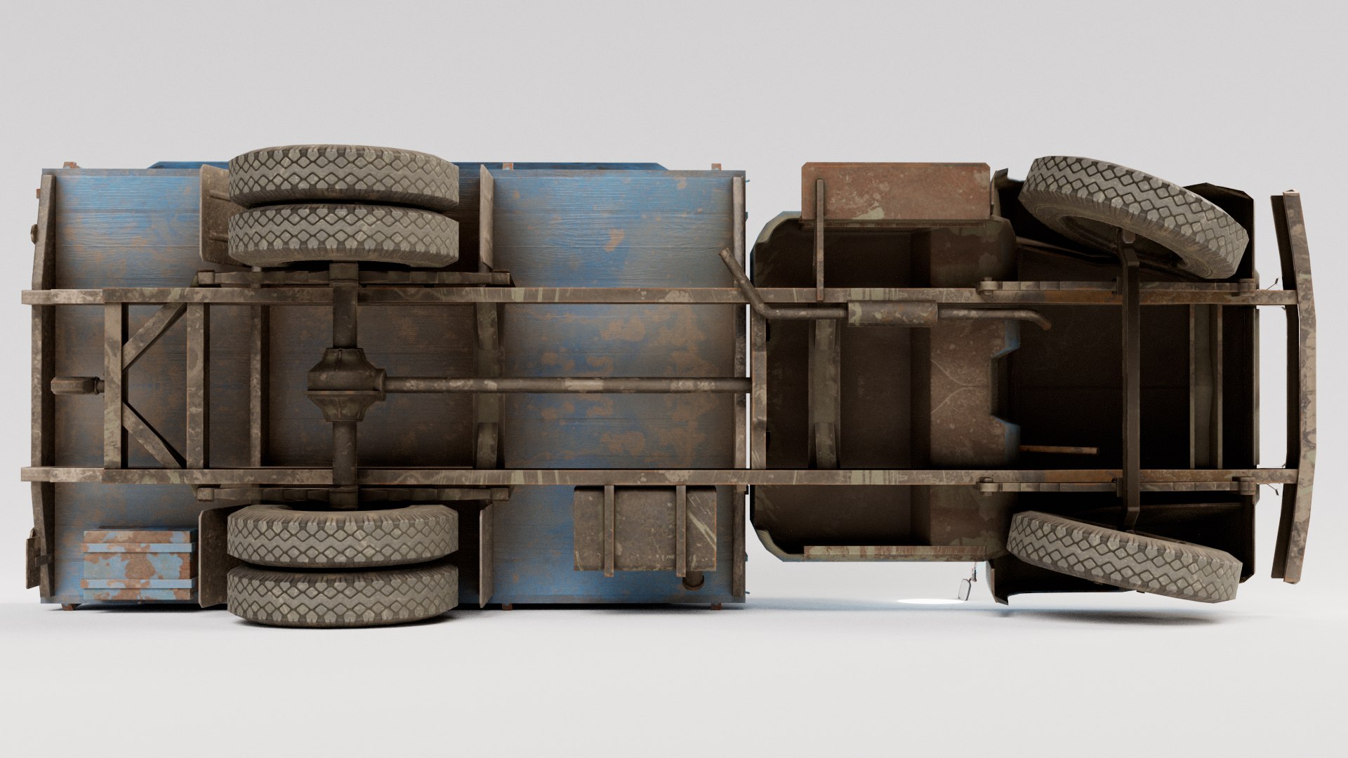 3D Post apocalypse trailer truck gaz 52 iv7 model - TurboSquid 1963025