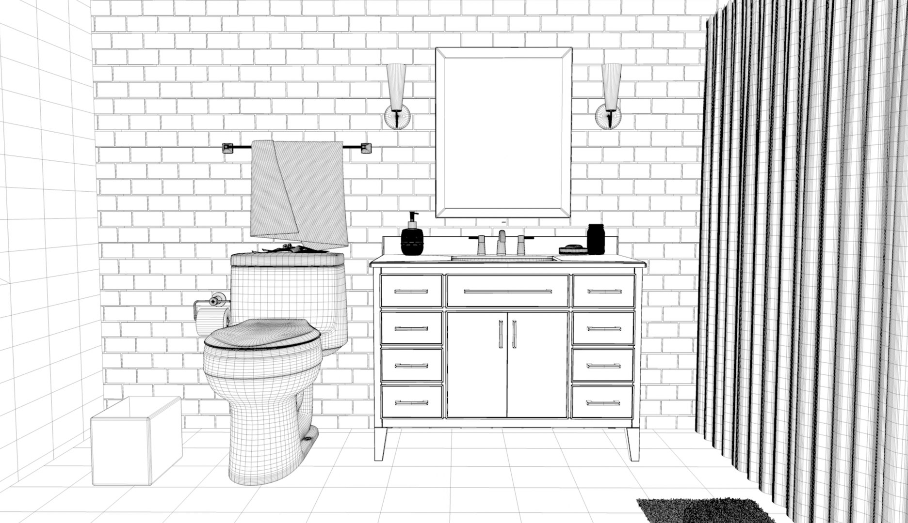 3D Model Toilet Room - TurboSquid 1508891