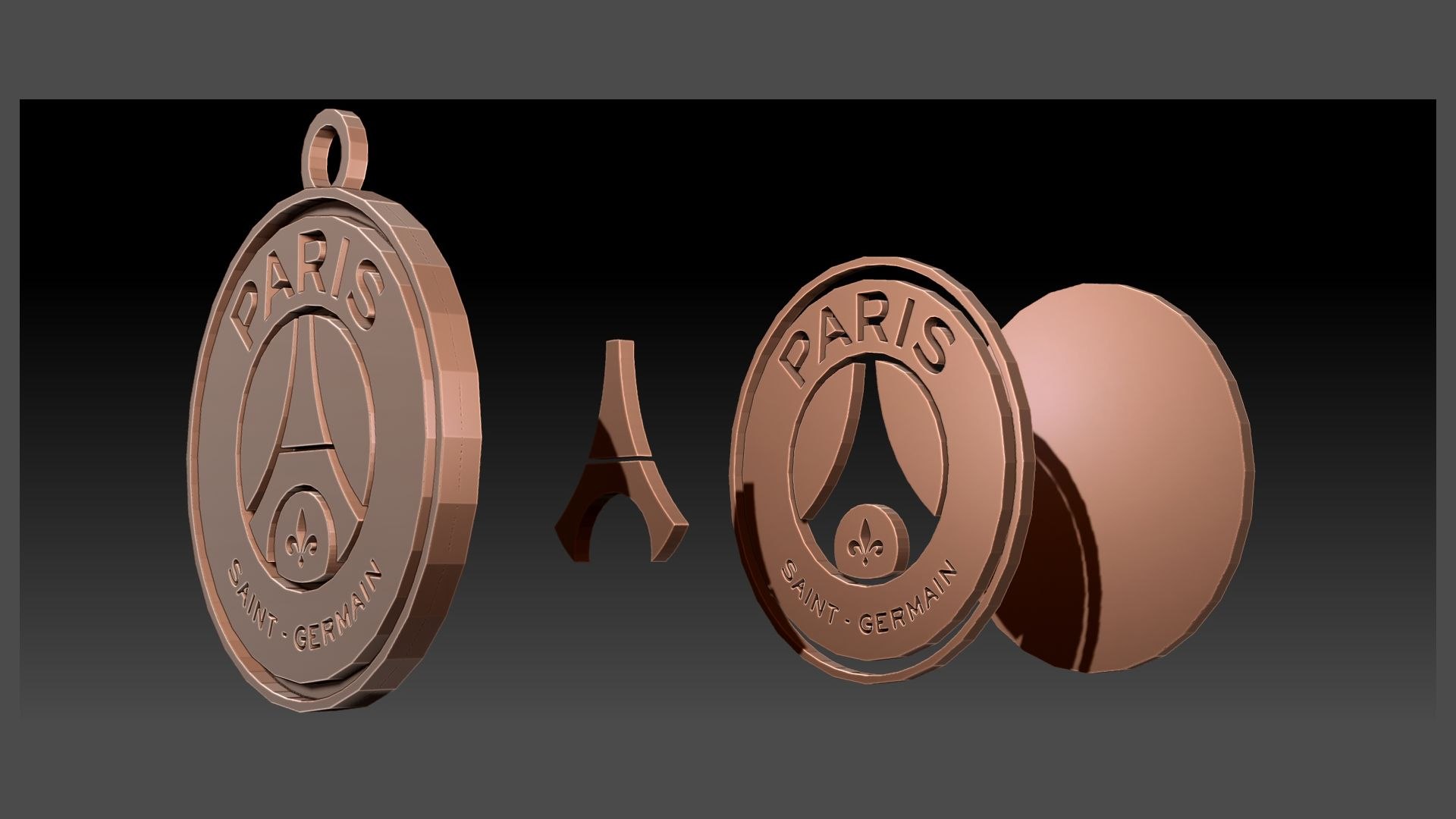 3D Paris Saint Germain Logo Team Printable And Renderable Keychan ...