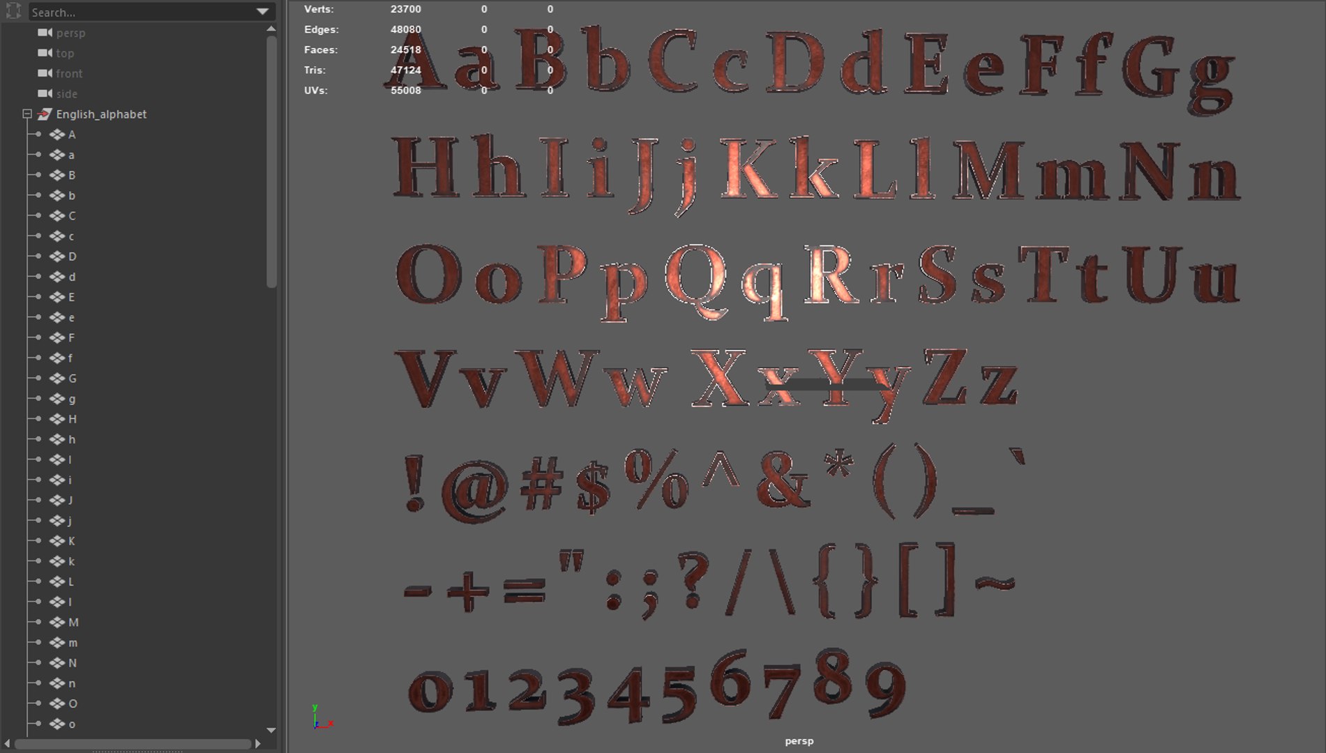 3D english letters - TurboSquid 1501713