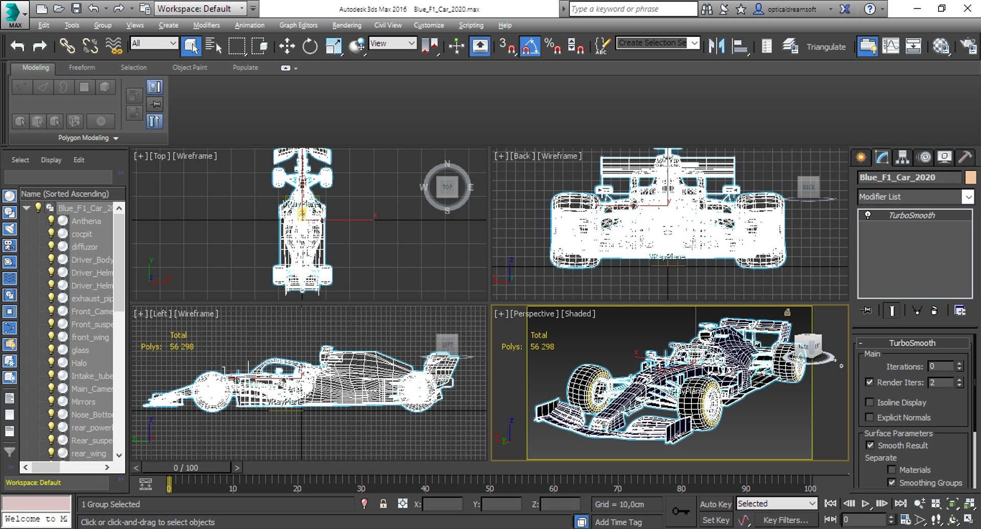 Grey cat gc16 formula 1 3D model - TurboSquid 1513786