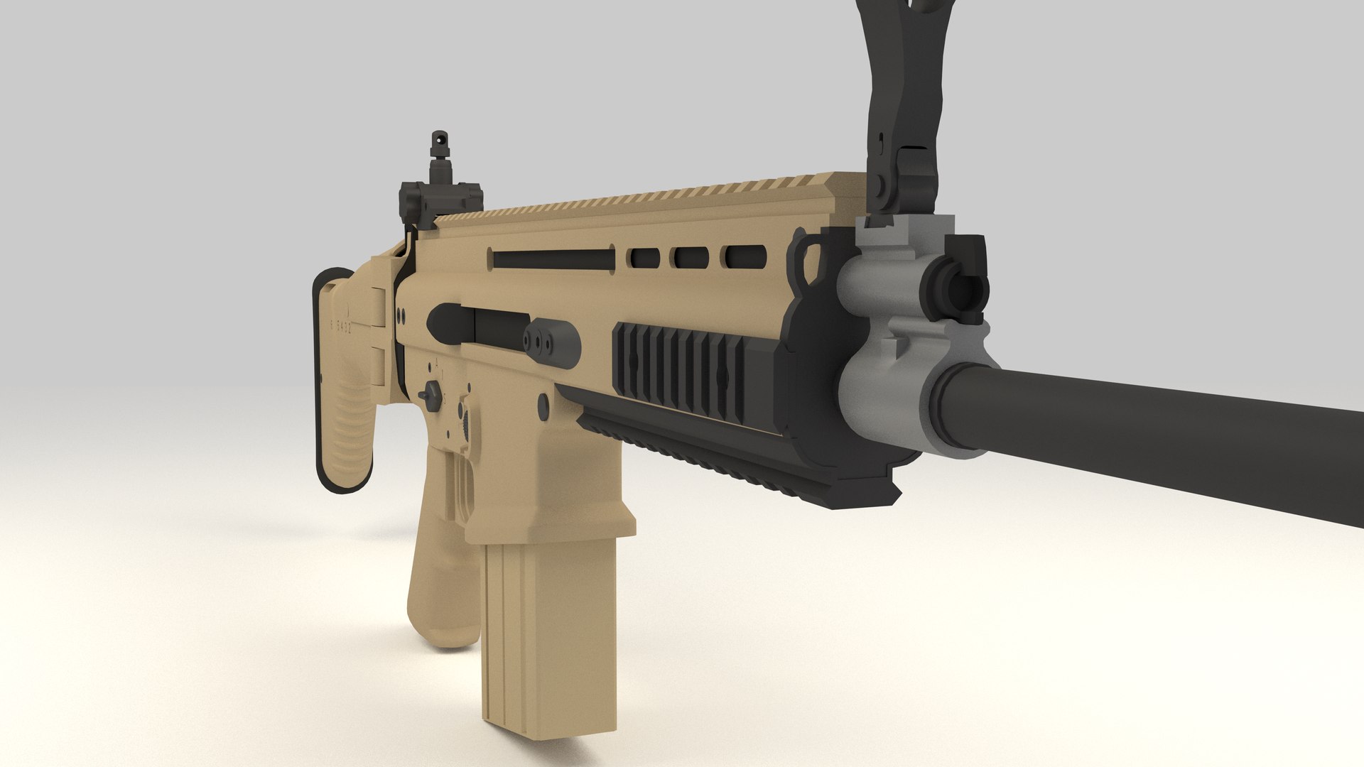 3d Model Fn Scar-h Assault Rifle