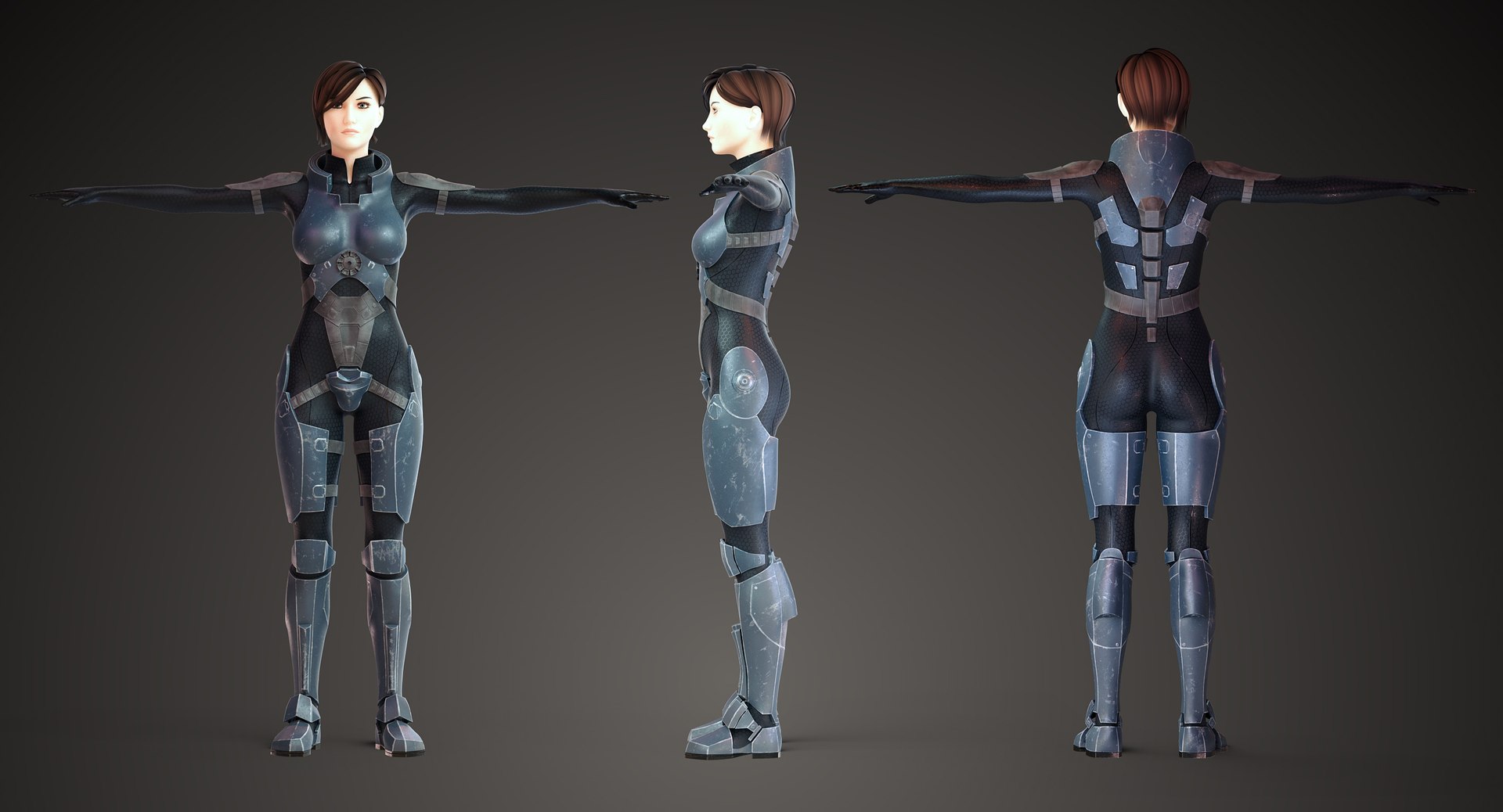 3d Character Sci-fi Girl Model