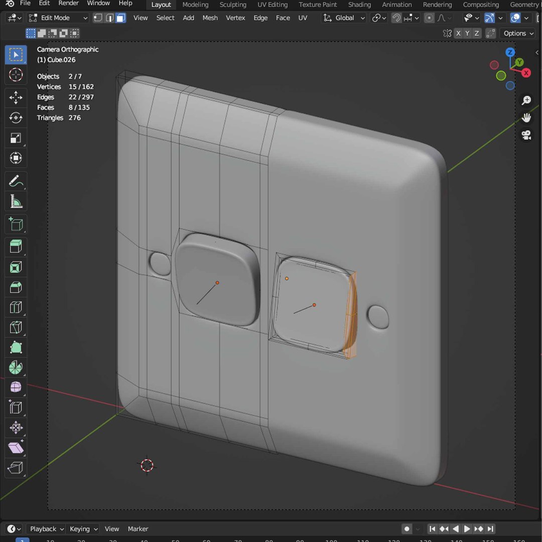 3D Double Button Switch Model - TurboSquid 2131547