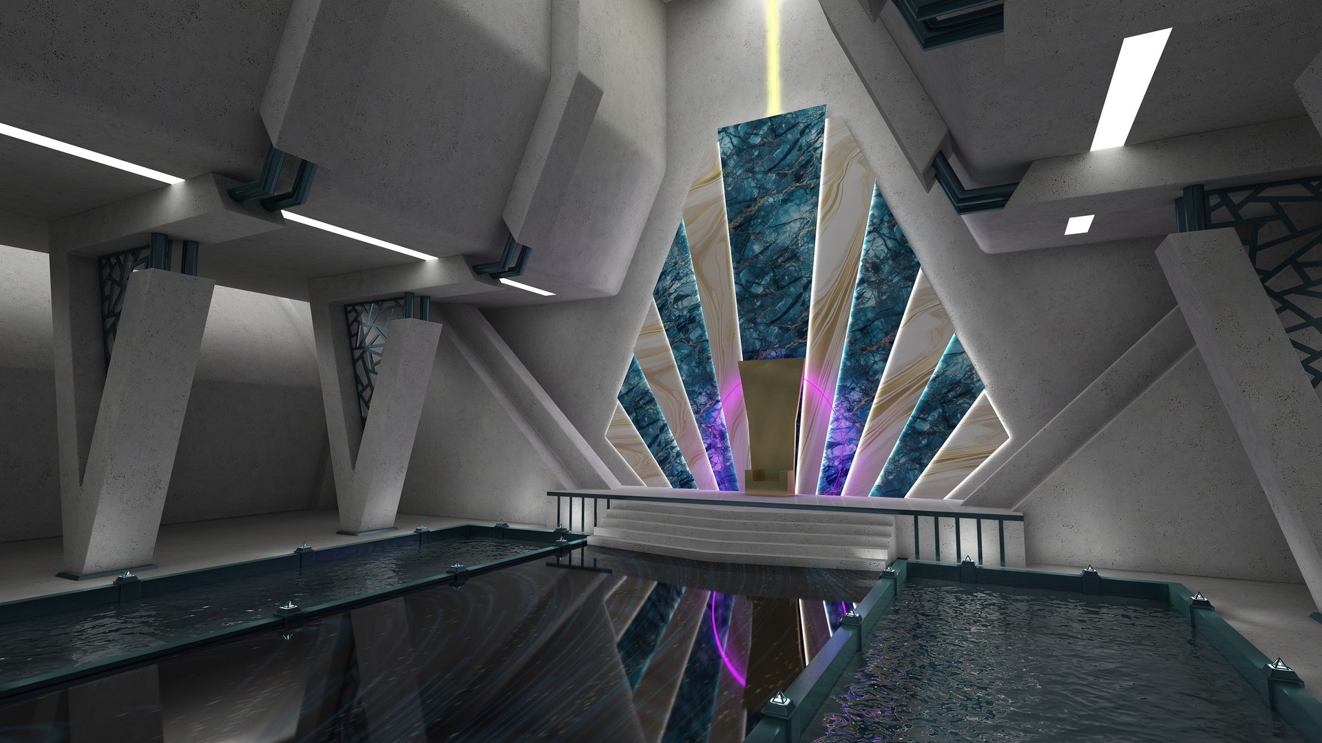 3D Sci-fi Interior Throne Room - TurboSquid 2345885