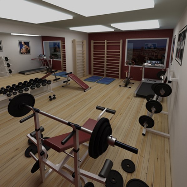 gym scene 3d model