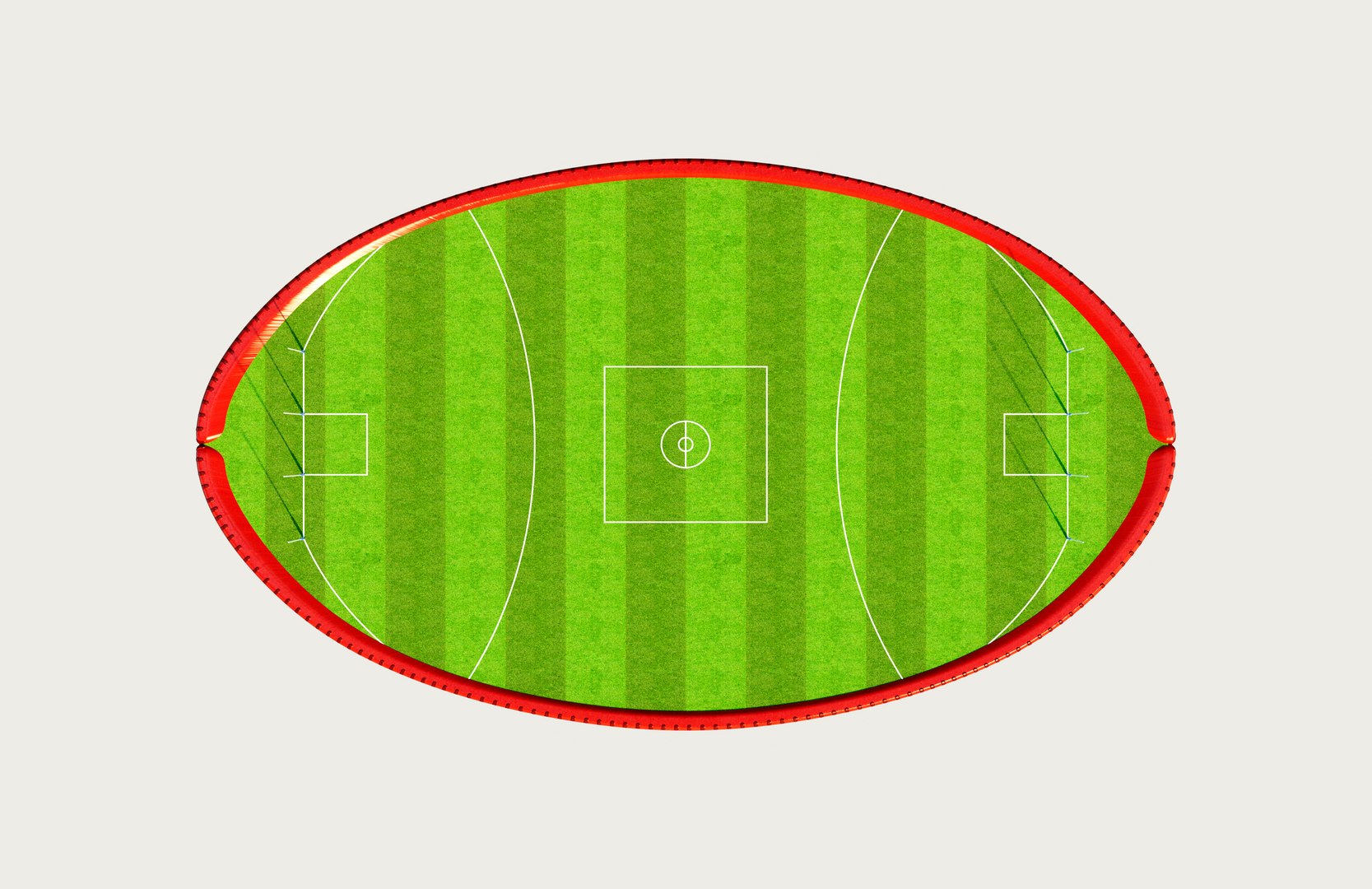 3D Australia Rules Half Ball And Footie Field Model - TurboSquid 2131137