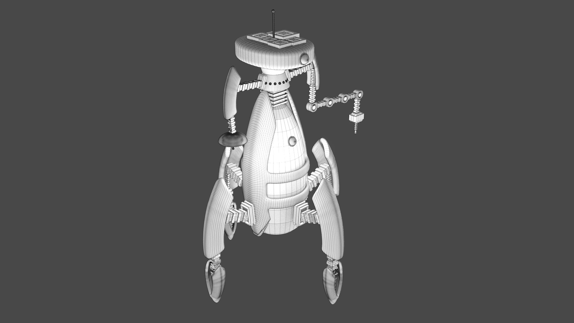 3d Model Research Robot Droid