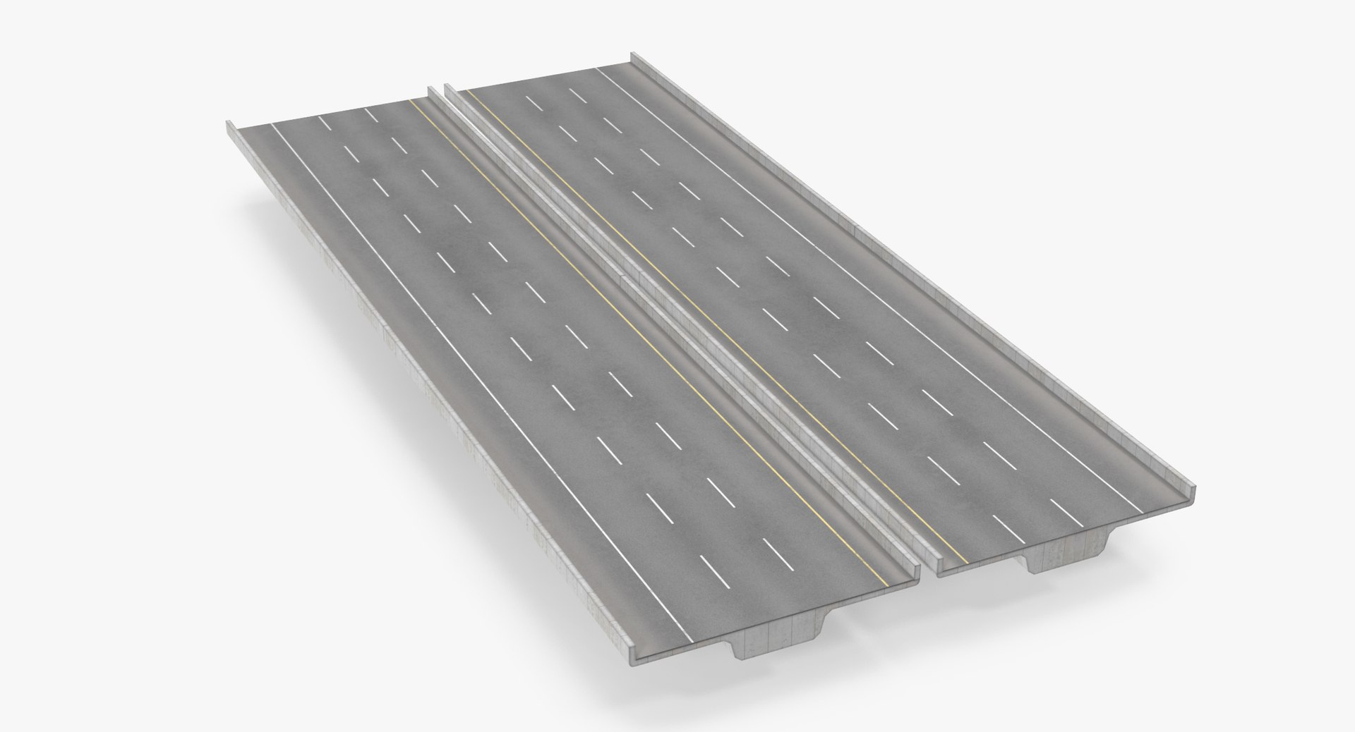 3 Lane Raised Highway C4d
