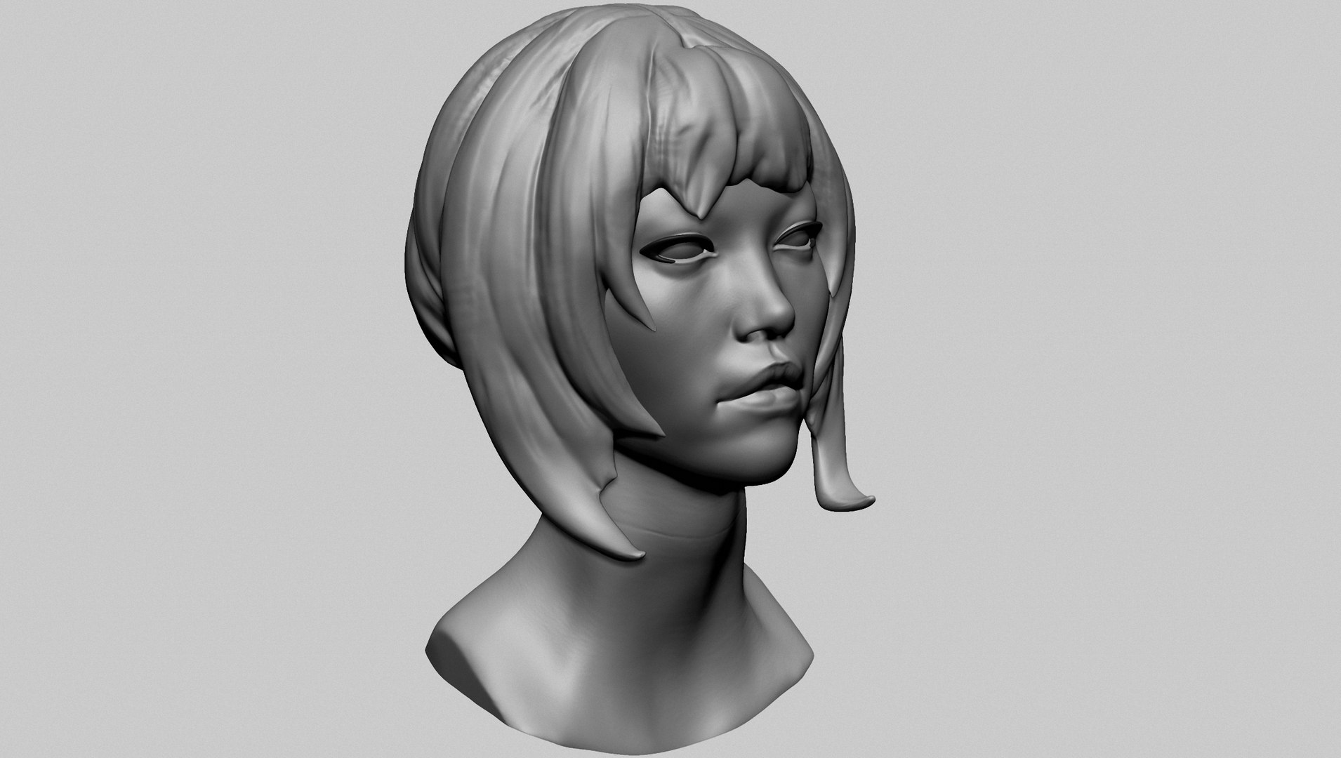 Asian Female Head B 3D Model - TurboSquid 2206343