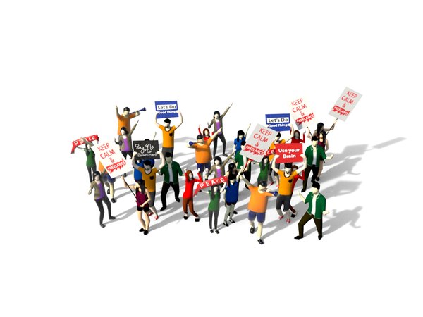 3d model of people crowd