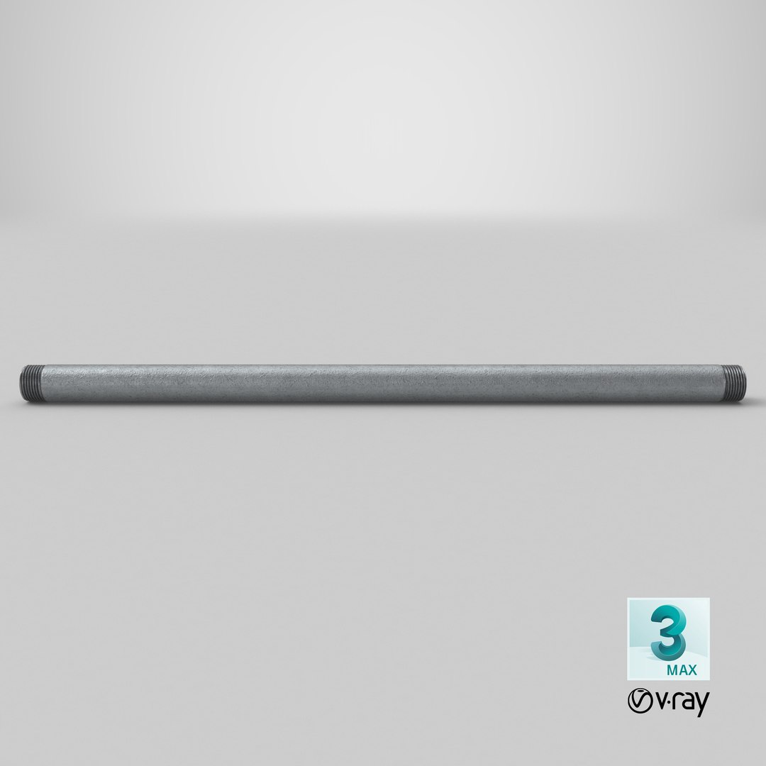 3D Galvanized Steel Pipe 50cm Model - TurboSquid 1235964