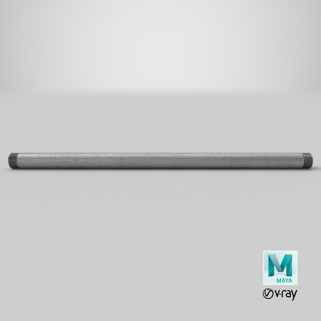 3D Galvanized Steel Pipe 50cm Model - TurboSquid 1235964