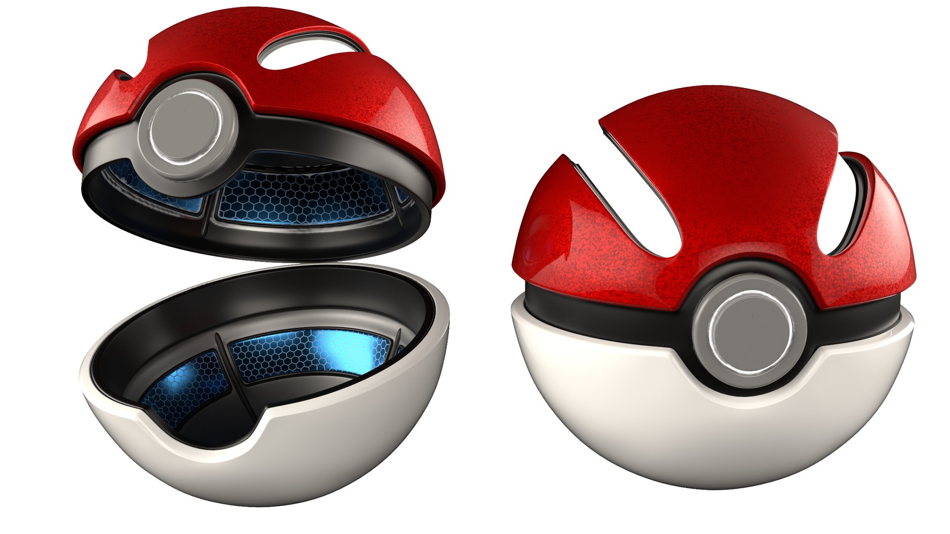 3D Pokemon Pokeball Open And Closed Model - TurboSquid 2353455