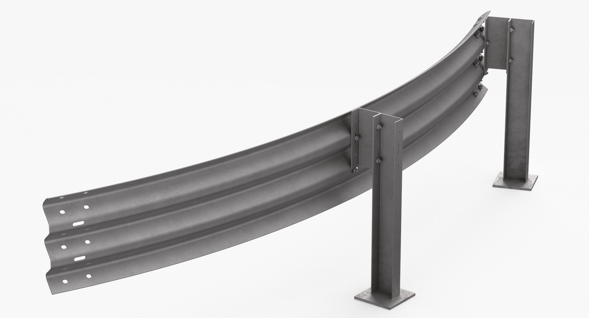 3D Guardrail Thrie Beam Curved L 5m Single - TurboSquid 1925513
