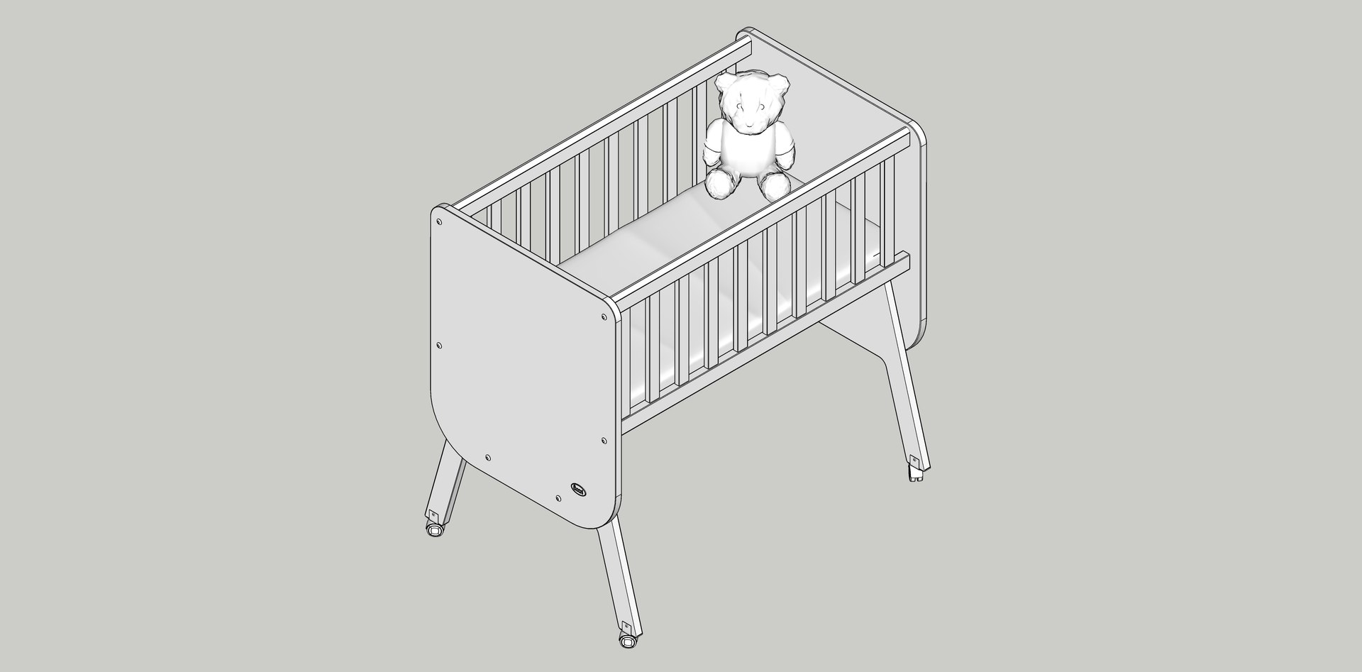 3D Cradle BOORI NEAT ROCKING - TurboSquid 2203405