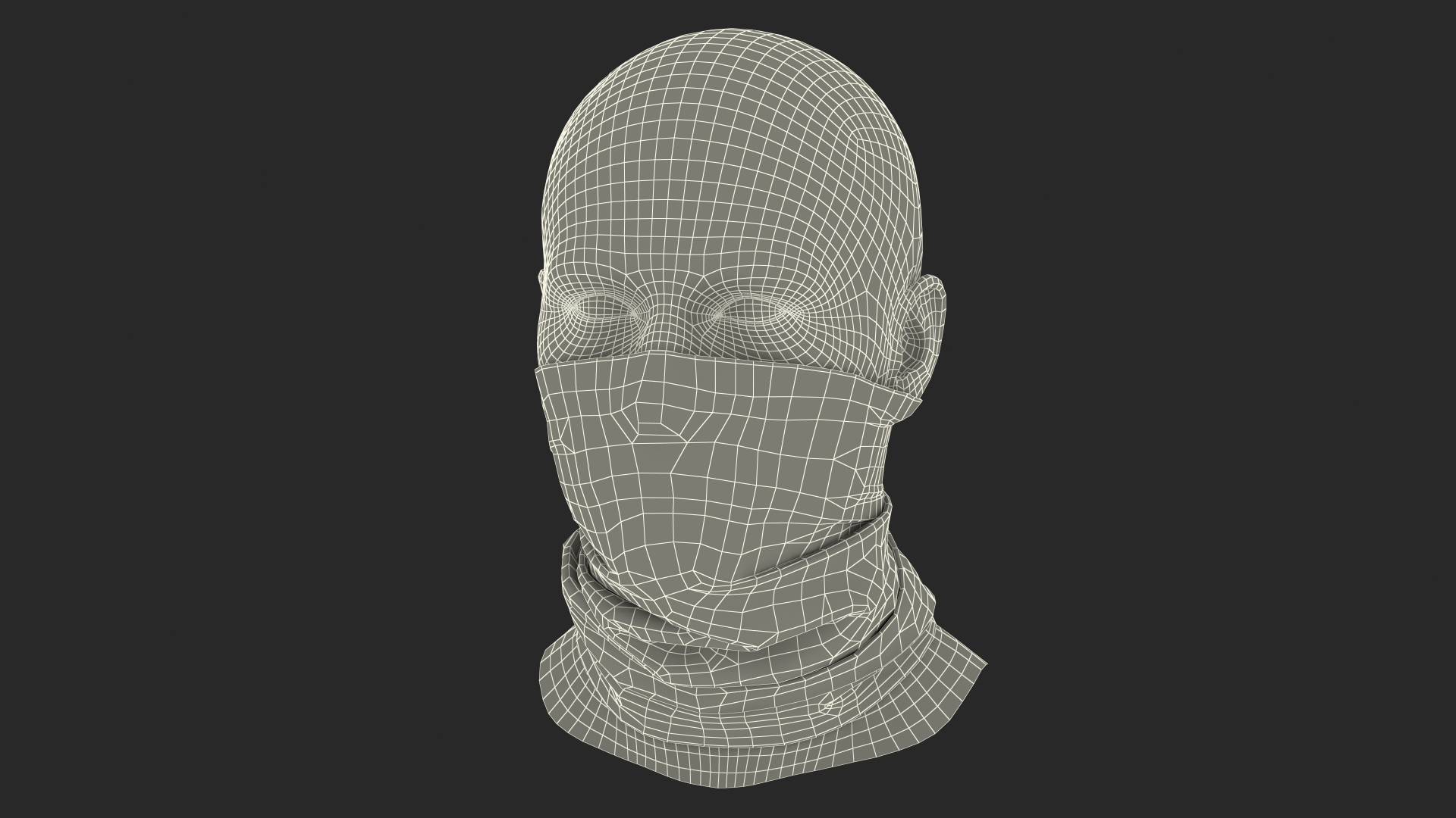 3D Breathable Half Face Neck Gaiter Blue Model - TurboSquid 1782468